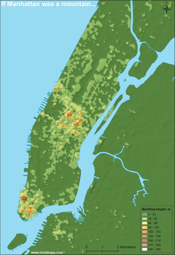 This Map Visualizes Manhattan As a (Unimpressive) Mountain | 6sqft