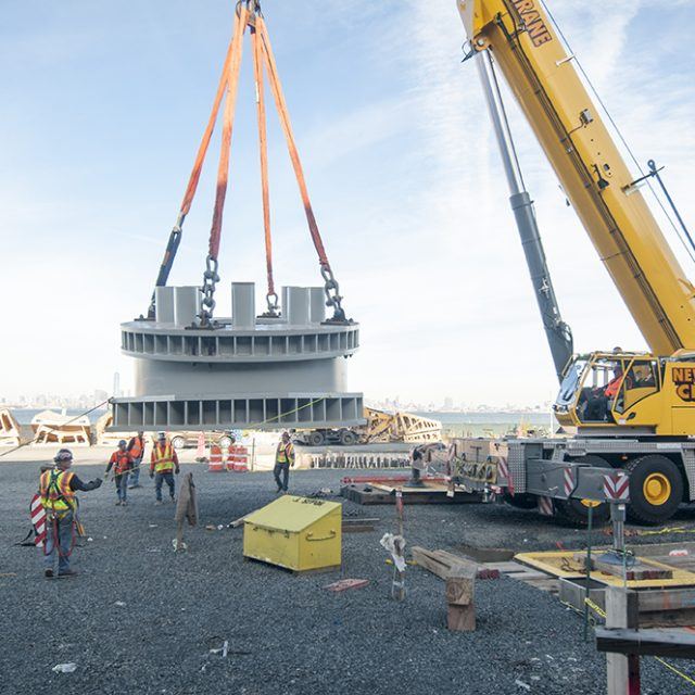 New York Wheel's first two pedestals arrive on Staten Island | 6sqft