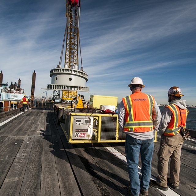 New York Wheel's first two pedestals arrive on Staten Island | 6sqft