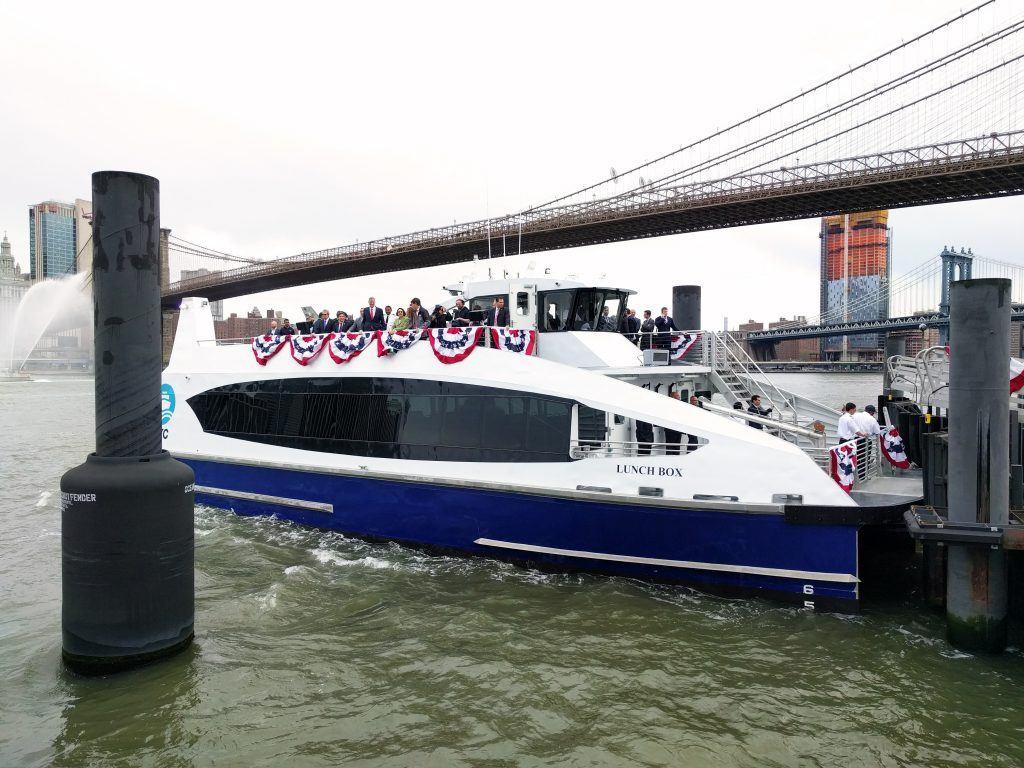 Mayor de Blasio christens New York's first Citywide Ferry with a ride ...