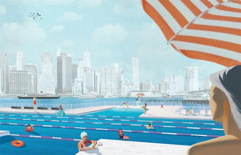 The city wants to put a self-filtering floating swimming pool on the ...