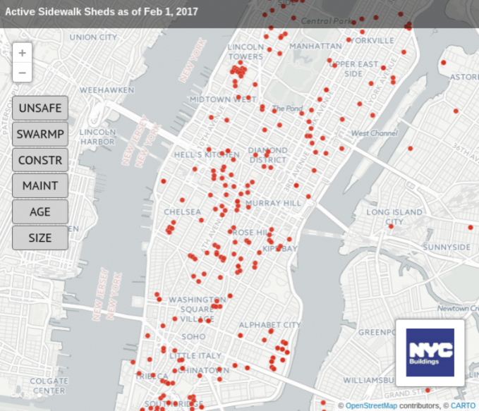 Mapping New York City's 280 miles of scaffolding | 6sqft