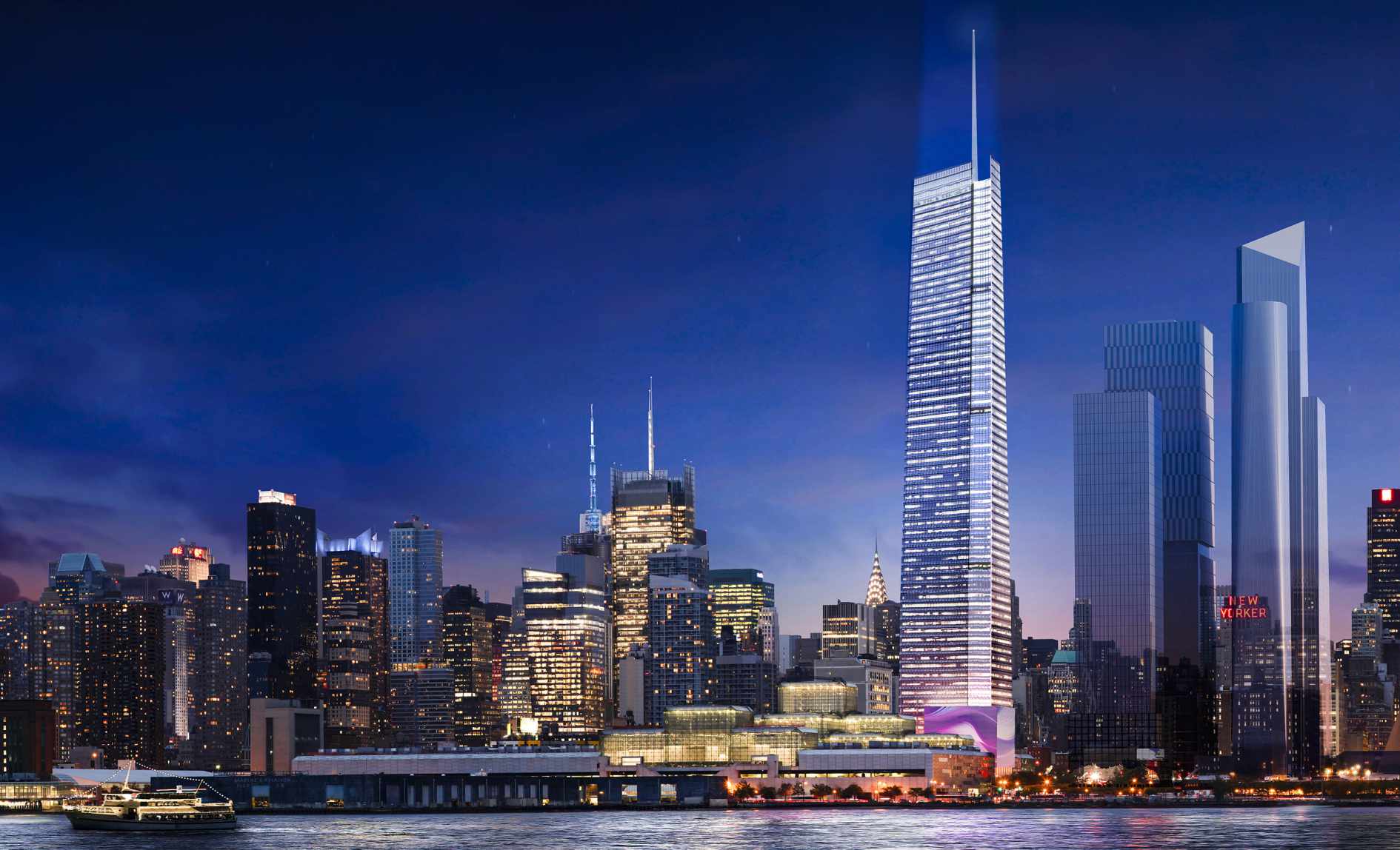 3 Hudson Boulevard Gets New Spire Less Rendering As Construction