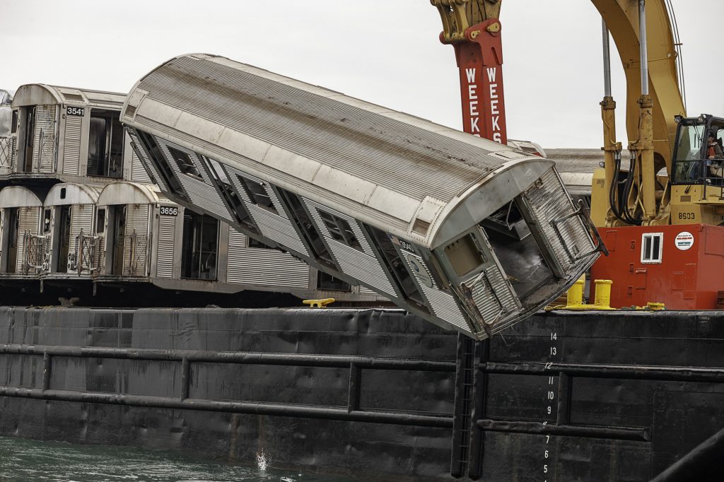 Photo exhibit shows 10 years of subway cars dropped in the Atlantic ...