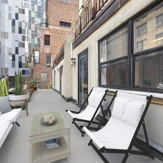 Mod Midtown West penthouse with an enormous wraparound terrace seeks ...