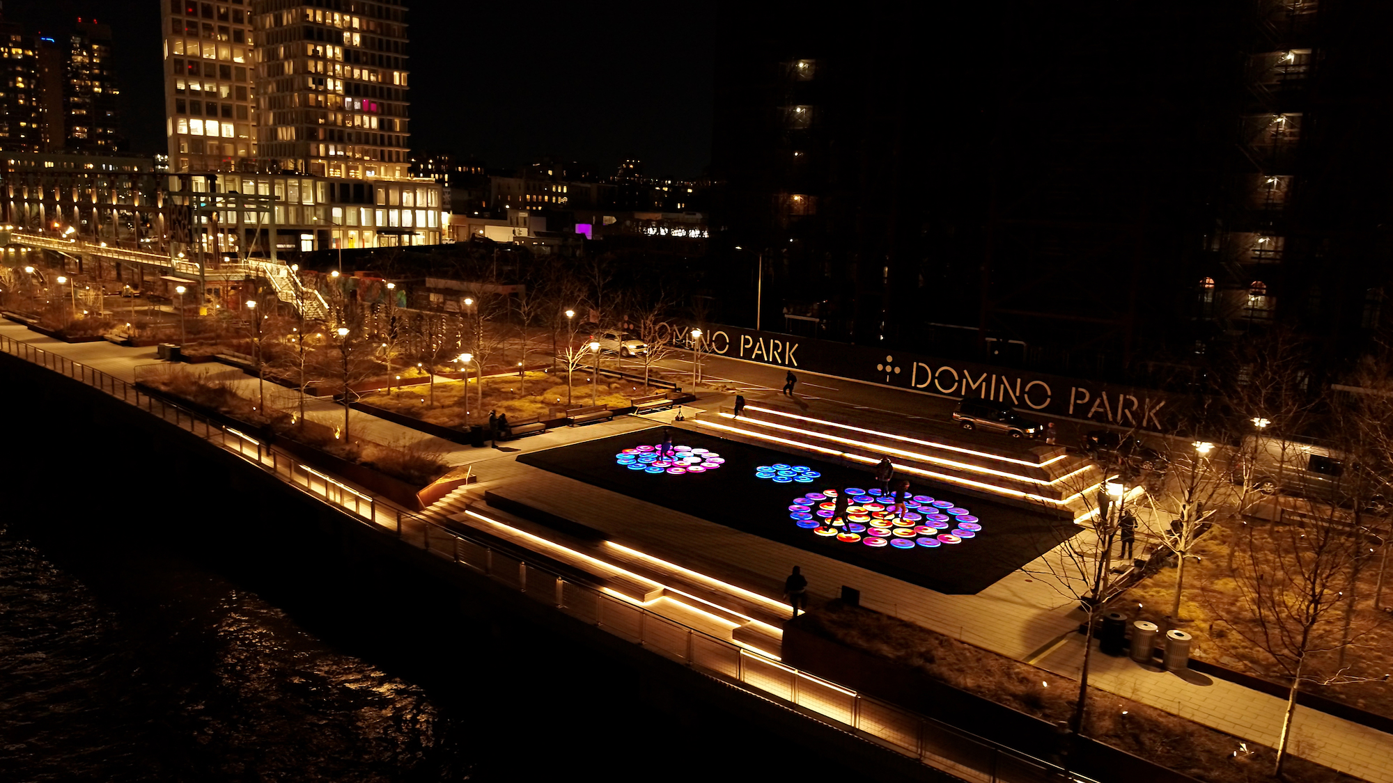 Domino Park unveils interactive art display that lights up when stepped ...