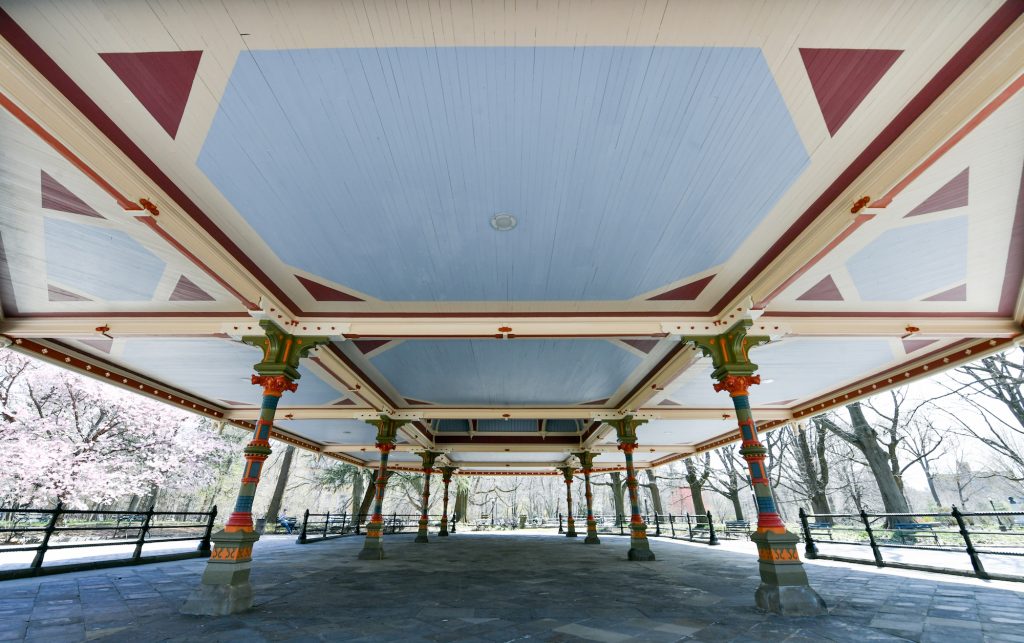 Prospect Park's colorful Concert Grove Pavilion with star-shaped ...