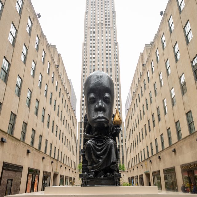 25-foot tall sculpture designed by Sanford Biggers takes over ...