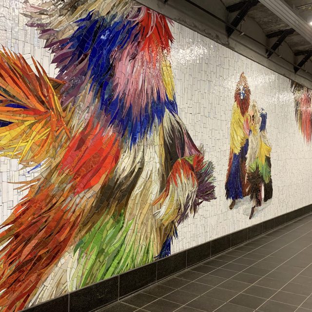 Colorful 'Soundsuits' mosaics by Nick Cave revealed at 42nd Street ...
