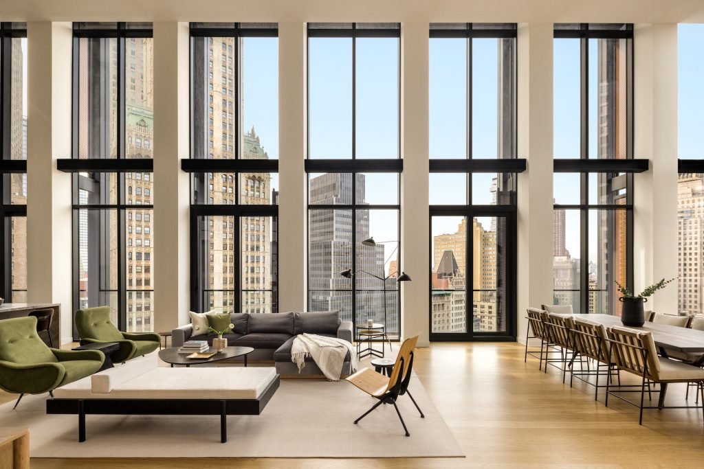 Asking $19.5M, a penthouse in Richard Rogers' first U.S. residential project in FiDi | 6sqft